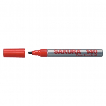 Sakura Pen-Touch 130 : Permanent Chisel Point Marker : Red : Blister ...