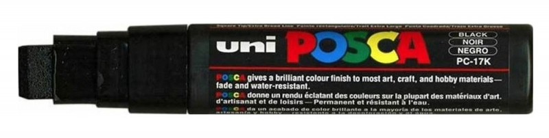 Акрилен Маркер : Posca 17K : Черен | Слънчоглед