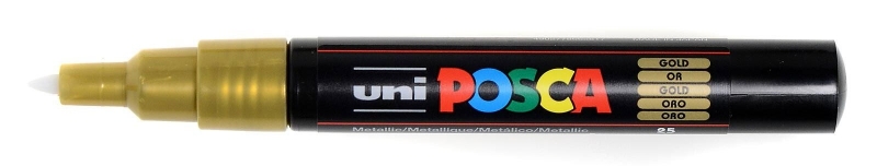 Gold Extra Fine Water Based Paint Marker Posca 1 mm line, 0.7 mm Bullet ...