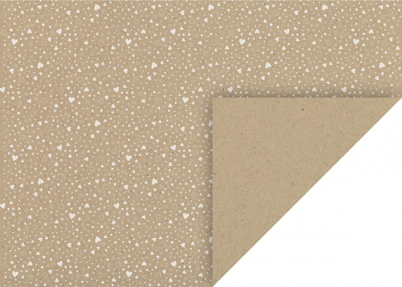 Embossed Recycled Kraft Paper Heyda : 220 gsm : 50 x 70 cm : Hearts ...