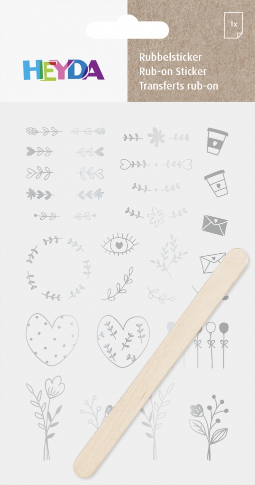 Heyda : Rub On Stickers : Flowers : Silver | Слънчоглед