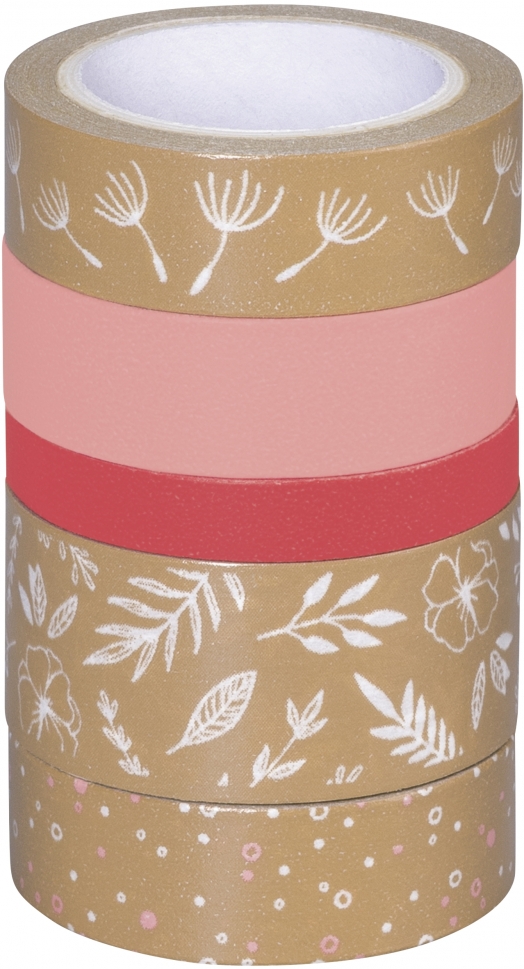 Set of 5 Deco Tapes : Heyda : Nature : Leaves : Rose | Слънчоглед