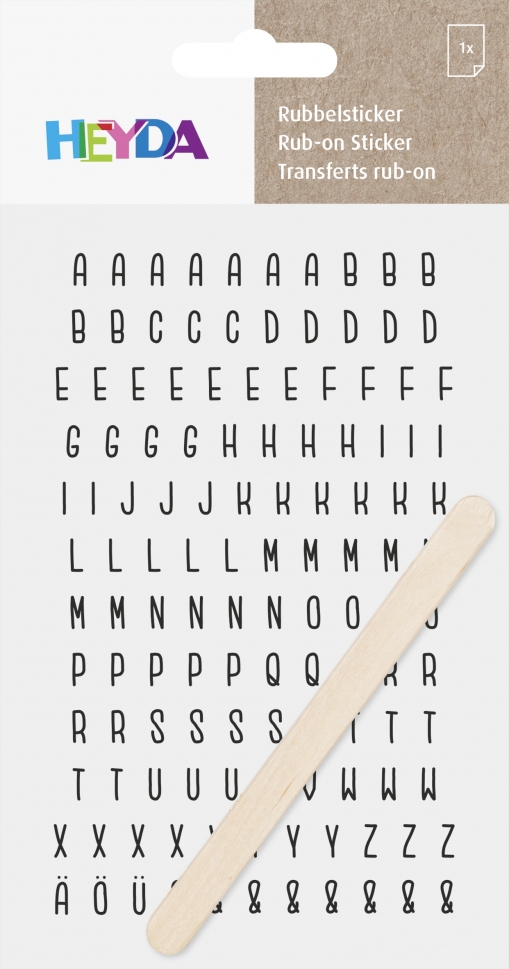 Heyda : Rub On Stickers : Letters : Black | Слънчоглед