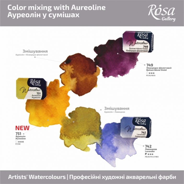 Rosa Gallery : Watercolour Paint : Tube 10 ml : 751 Aureoline | Слънчоглед