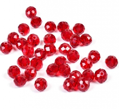 Red Crystal Beads 10 mm, 36 pcs | Slanchogled