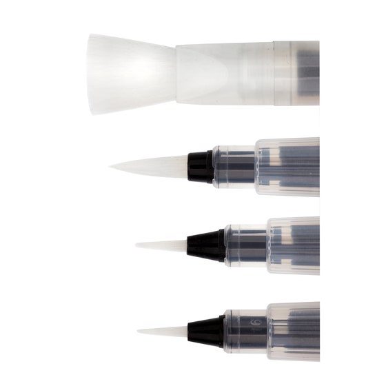 Derwent : Push Button : Water Reservoir Brush Pens : Set of 4 | Слънчоглед