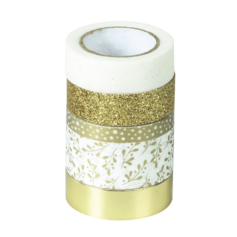 Deco Tapes : Heyda : Effect Mix : Set of 5 Rolls : Gold | Slanchogled