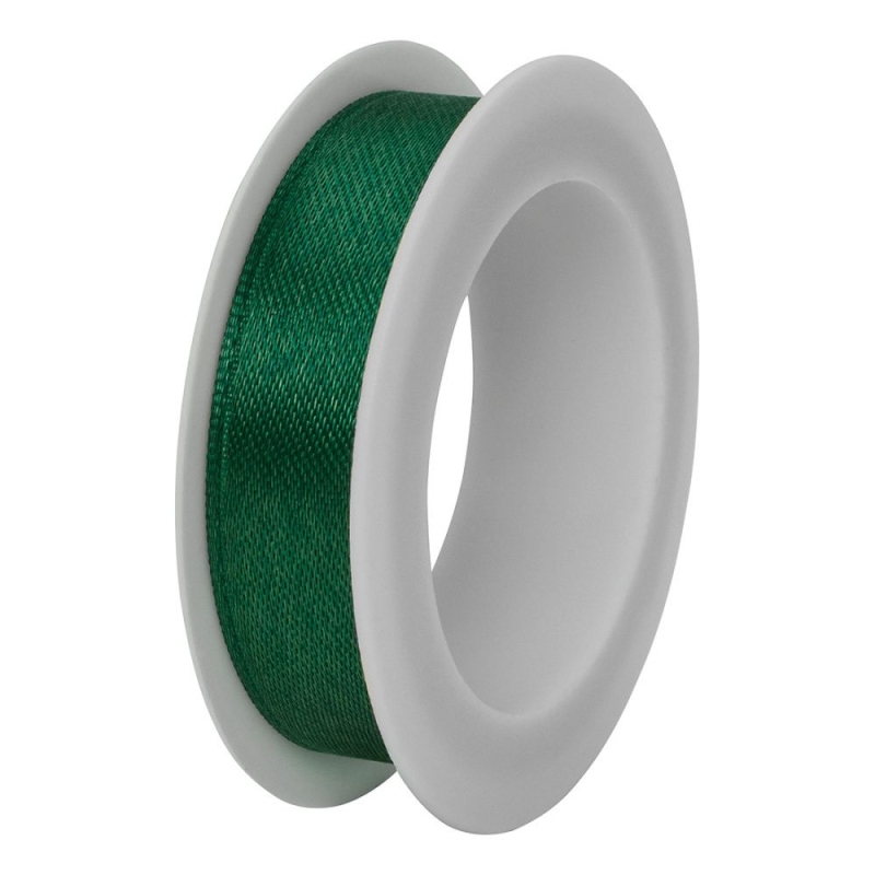 Silk Satin Ribbon Roll : Stewo : 15 mm x 3 m : Dark Green | Слънчоглед