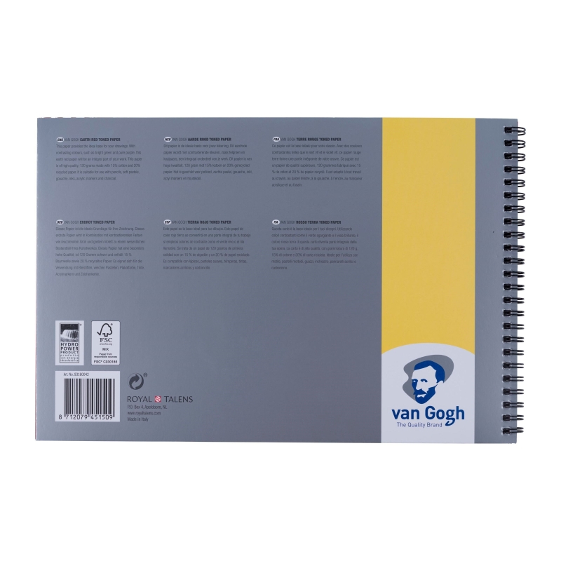 Toned Paper Pad : Van Gogh : A4 : 120 gsm : 30 Sheets : Earth Red ...