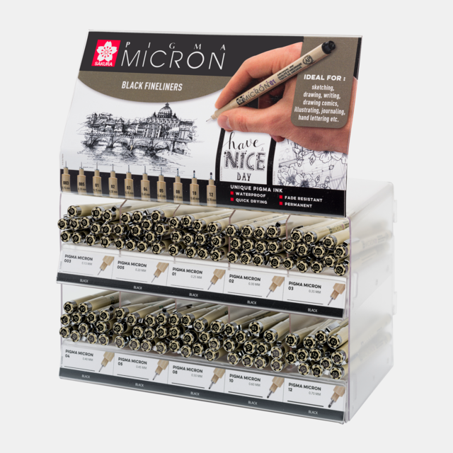 Sakura Pigma Micron : Display : 10 Widths x 12 Pieces | Слънчоглед