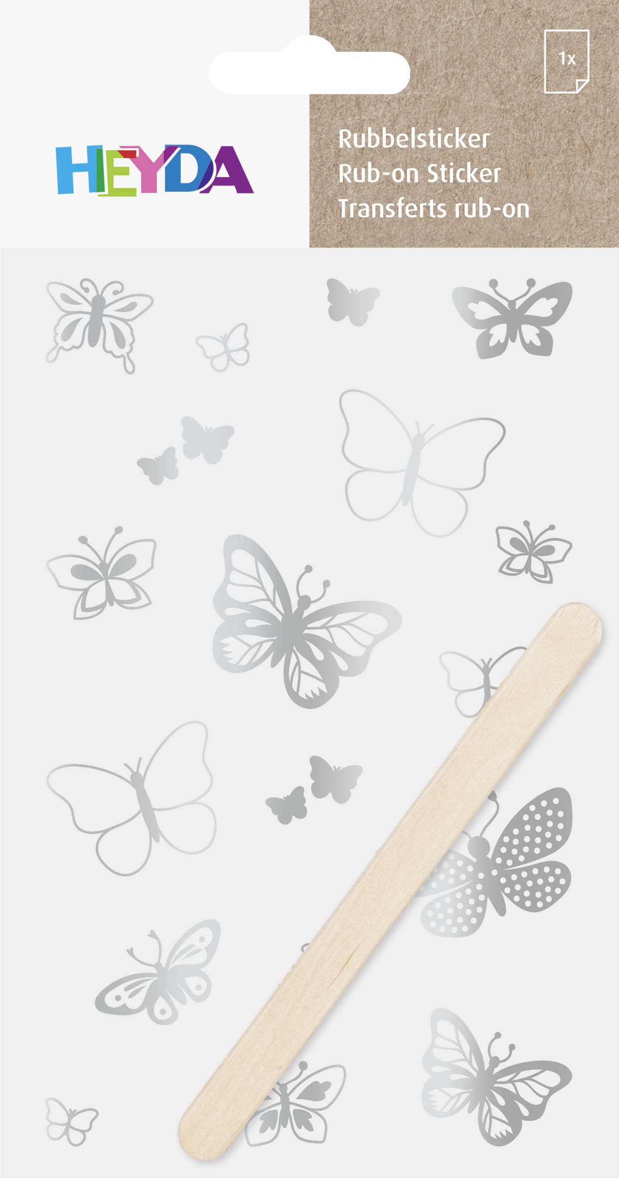 Rub-On Transfer Stickers : Heyda : 1 Sheet of 20 Decals : Butterflies ...