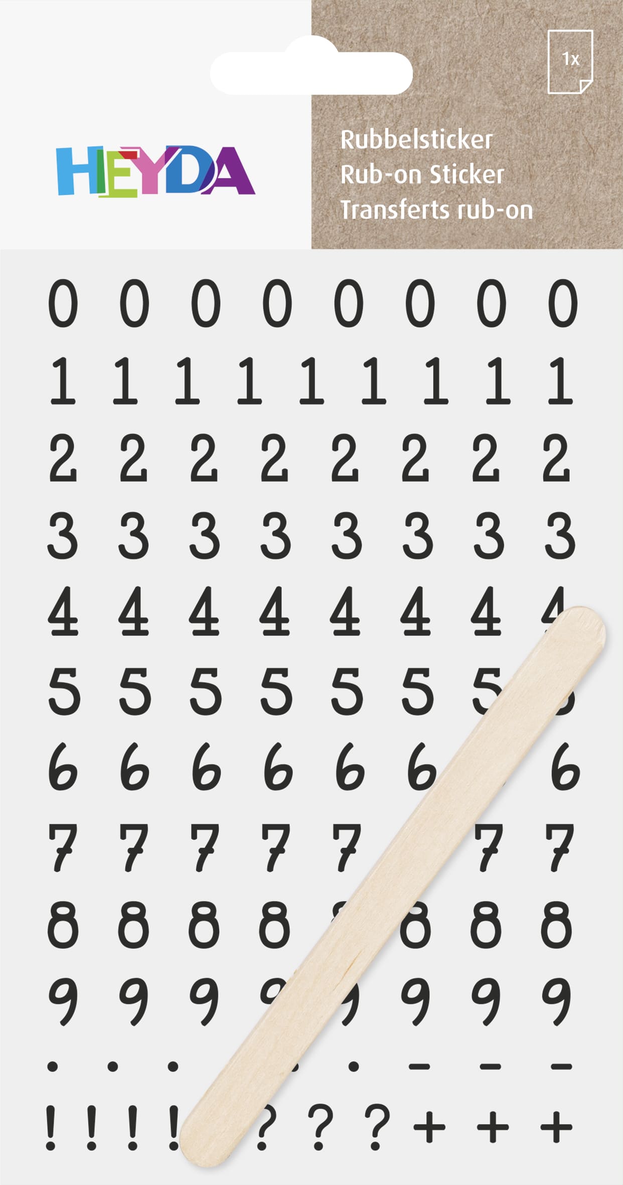 Rub-On Transfer Stickers : Heyda : Numbers & Symbols : Black | Слънчоглед