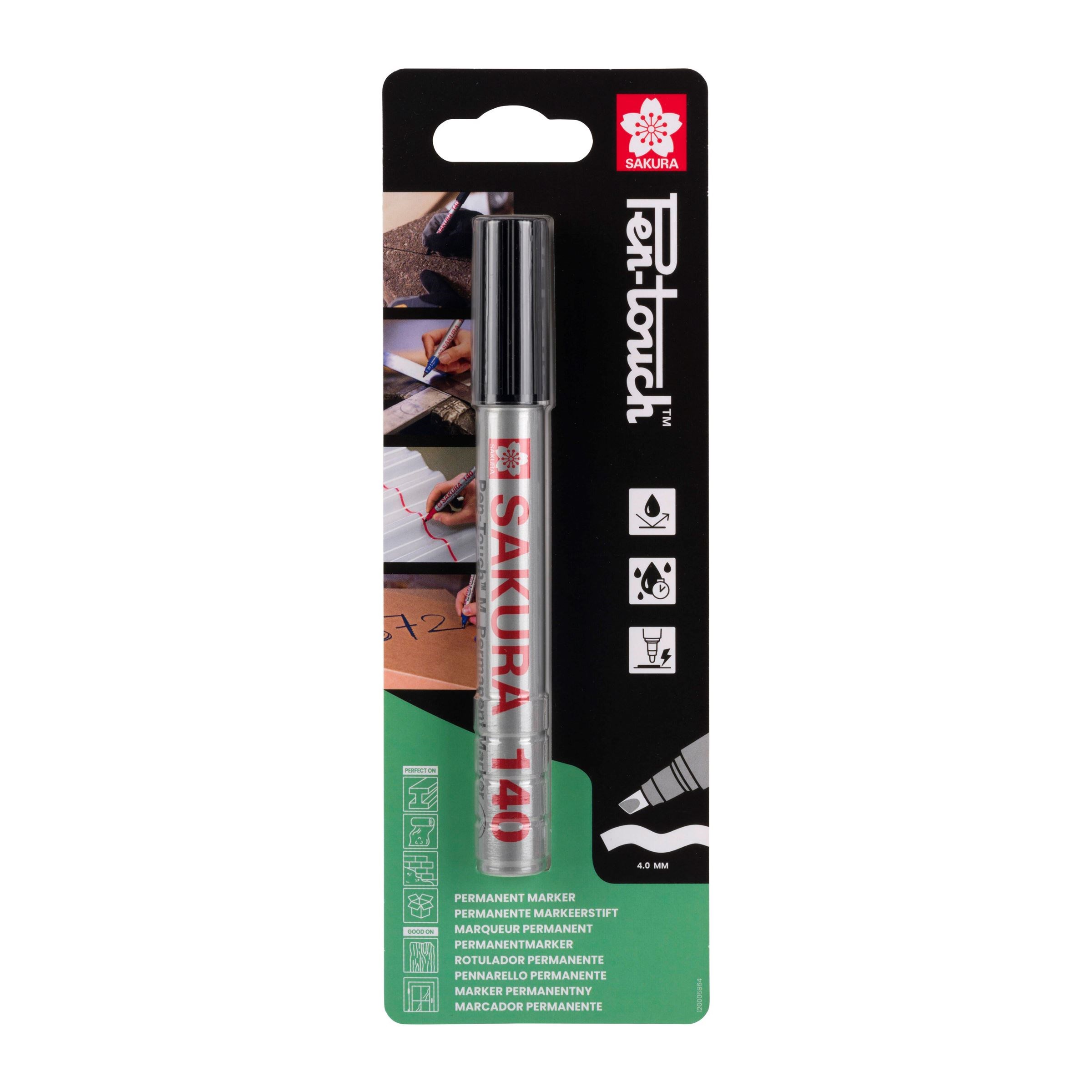 Sakura Pen-Touch 130 : Permanent Chisel Point Marker : Black : Blister ...