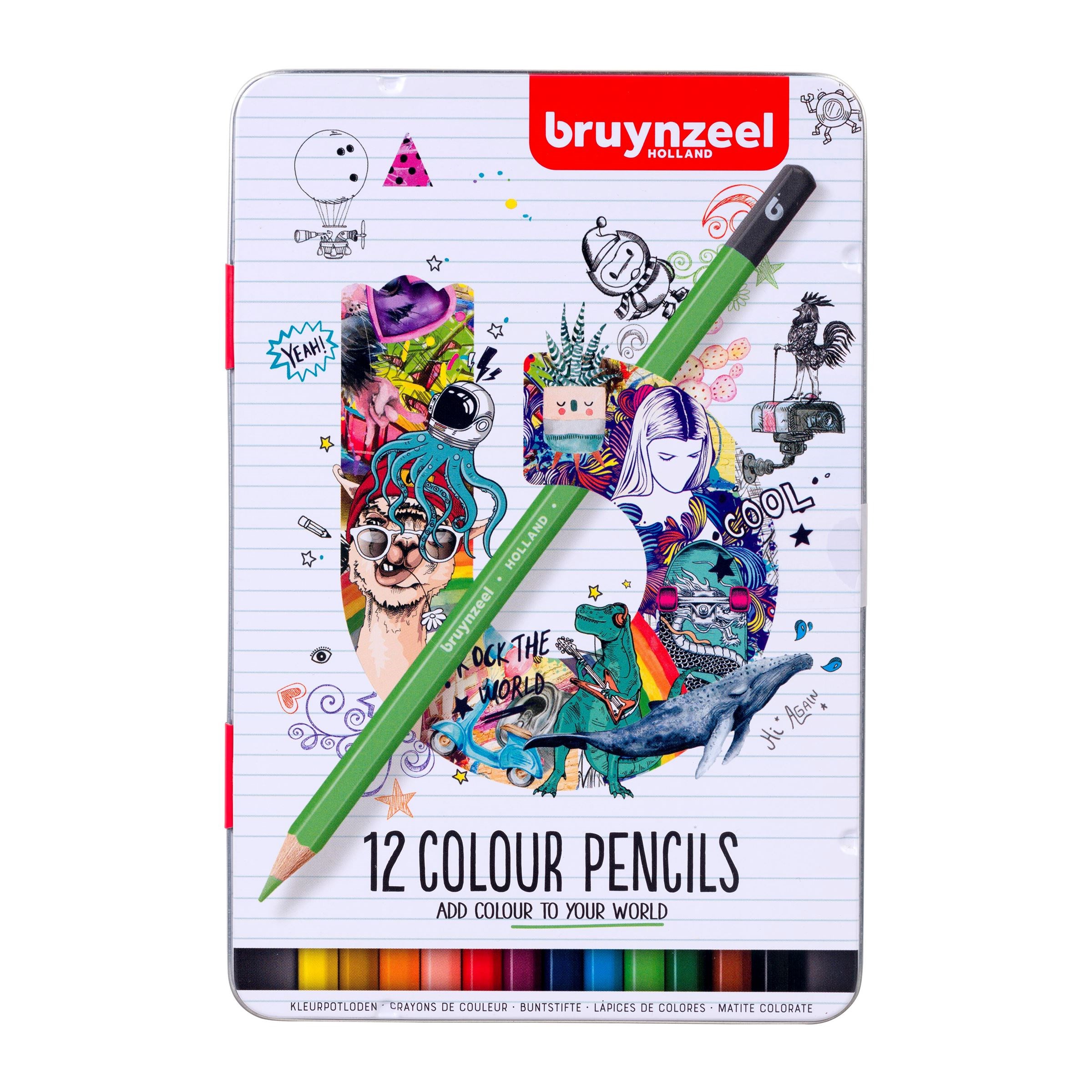 Coloured Pencil Set : Bruynzeel : School : Tin of 12 Colours | Слънчоглед