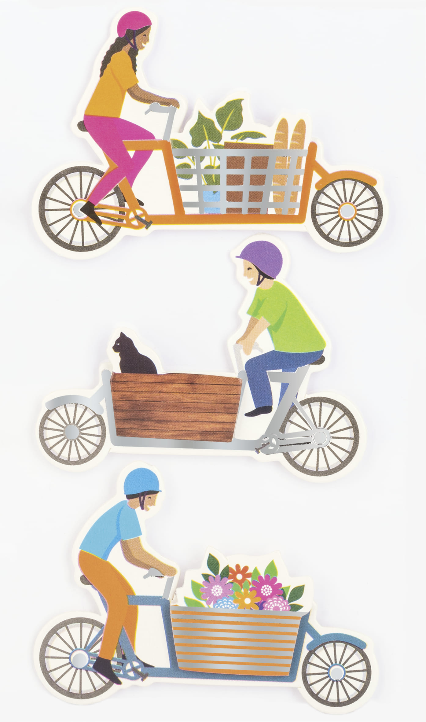 3D Stickers : Heyda : 3 Pcs : Cargo Bikes | Слънчоглед